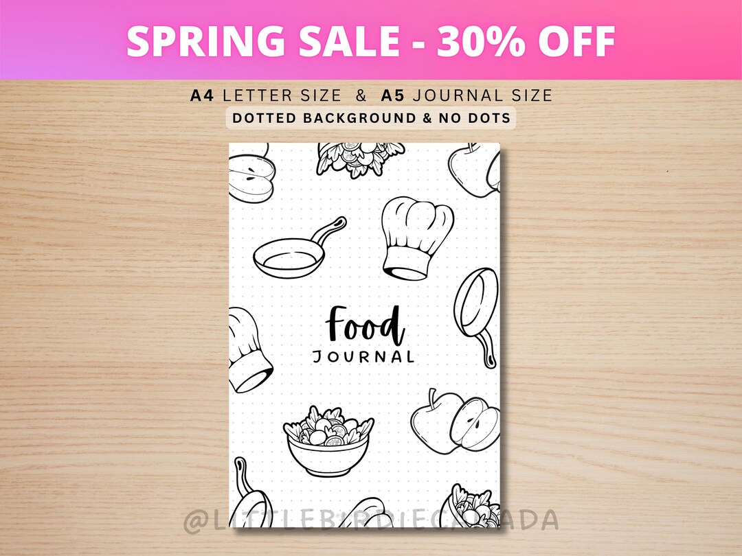 Food Journal Title Page - PRINTABLE Journal Page - Food Planner Page ...