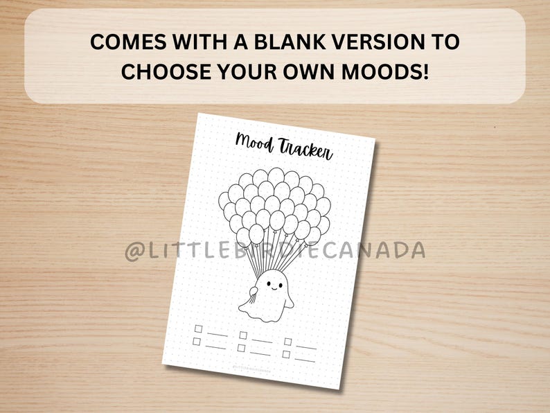 Ghost Mood Tracker - PRINTABLE Journal Page - Cute Halloween Theme ...
