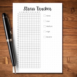 Stress Tracker PRINTABLE Journal Page Habit Tracker Anxiety Journal ...