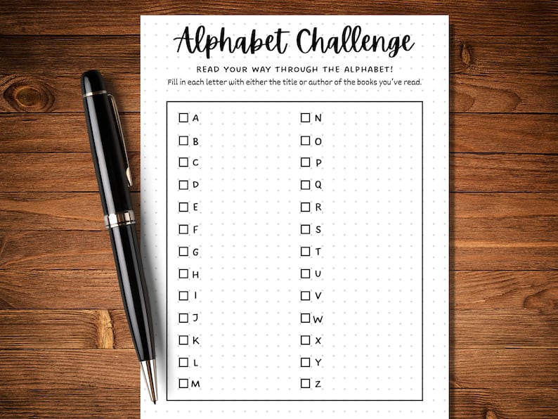 Alphabet Reading Challenge - PRINTABLE Journal Page - Reading Tracker ...