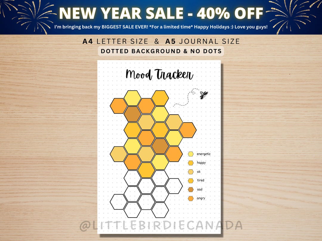 Honeycomb Mood Tracker PRINTABLE Journal Page Planner Page Feelings ...
