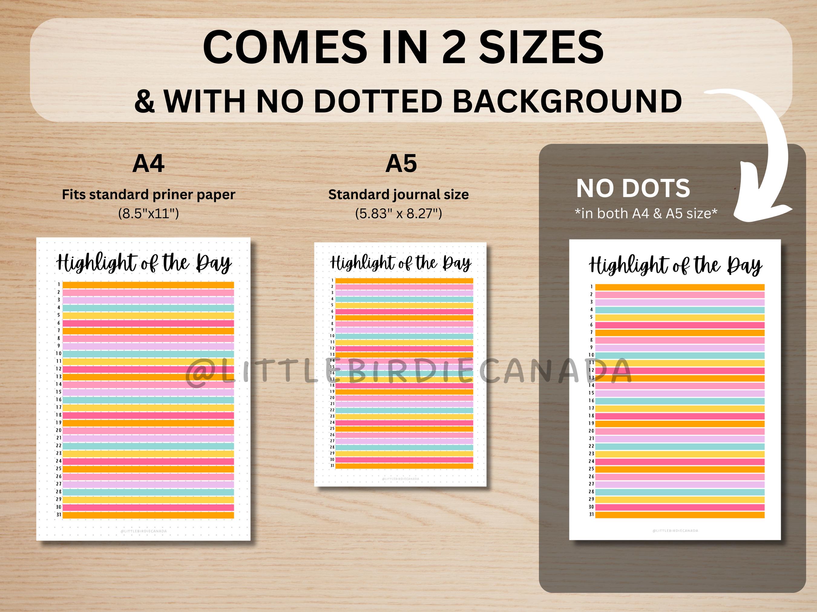 Highlight of the Day Bundle - PRINTABLE Journal Pages - Digital Planner ...