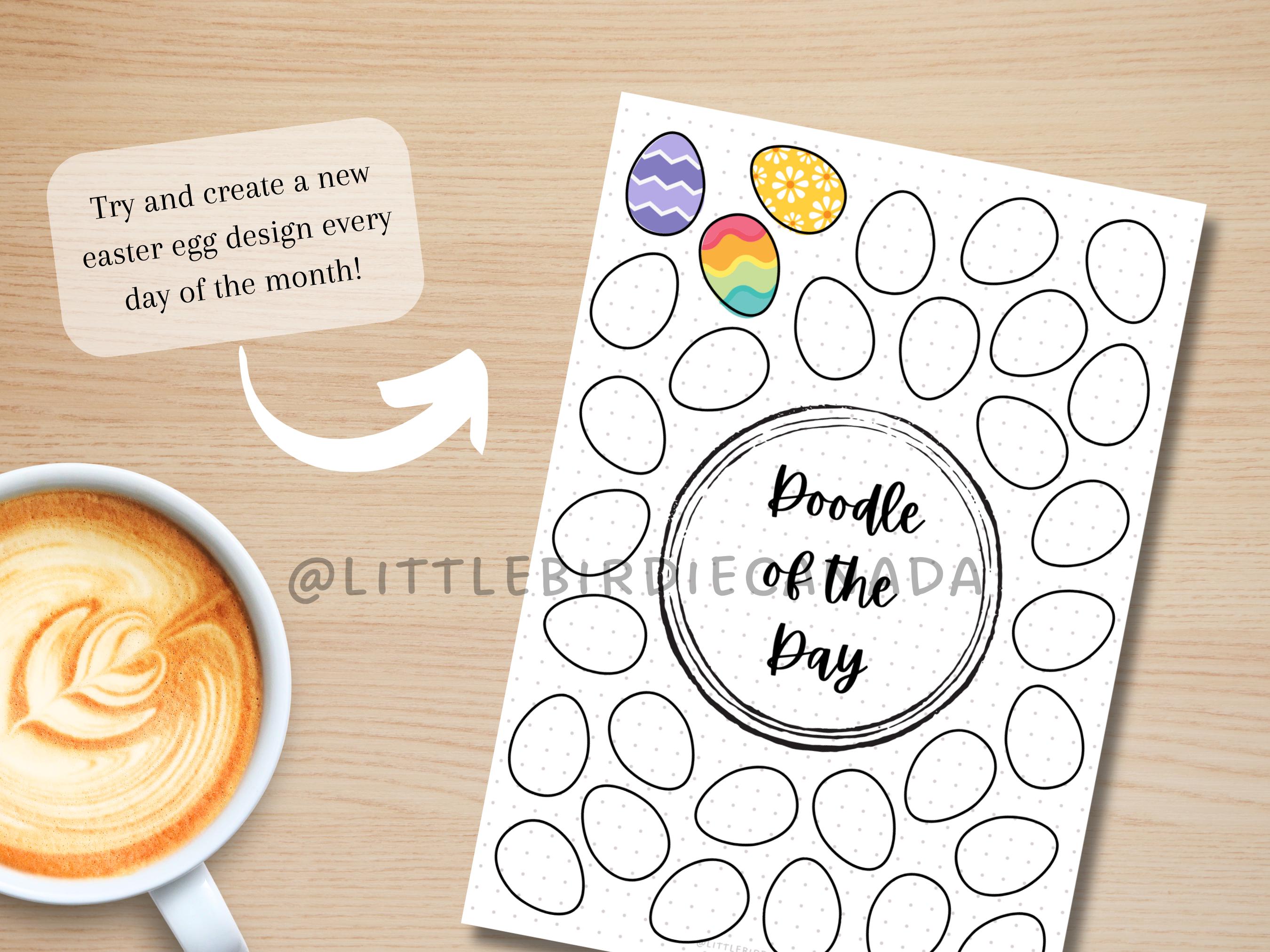 Easter Egg Doodle of the Day - PRINTABLE Journal Page - Planner Page ...