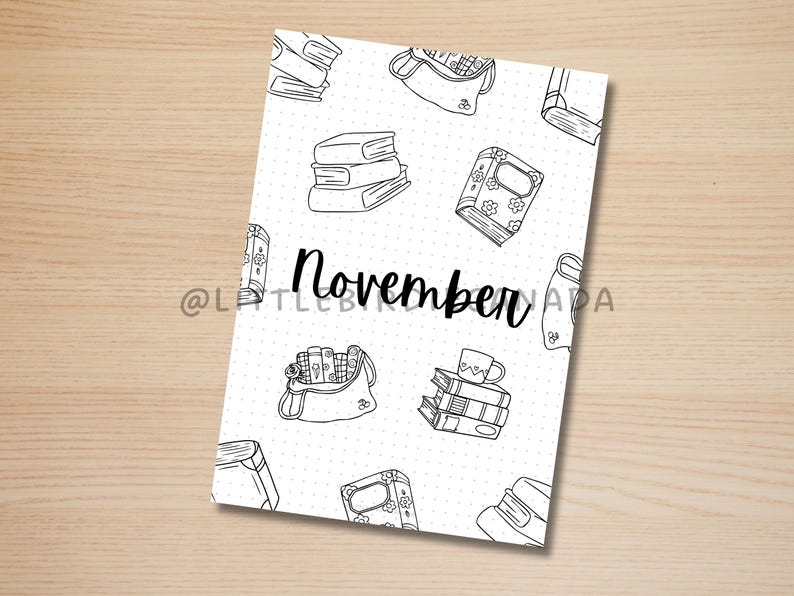 November Title Page and Calendar - PRINTABLE Calendar - Book Theme ...