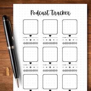 Podcast Tracker - PRINTABLE Journal Page - Planner Page - Monthly ...