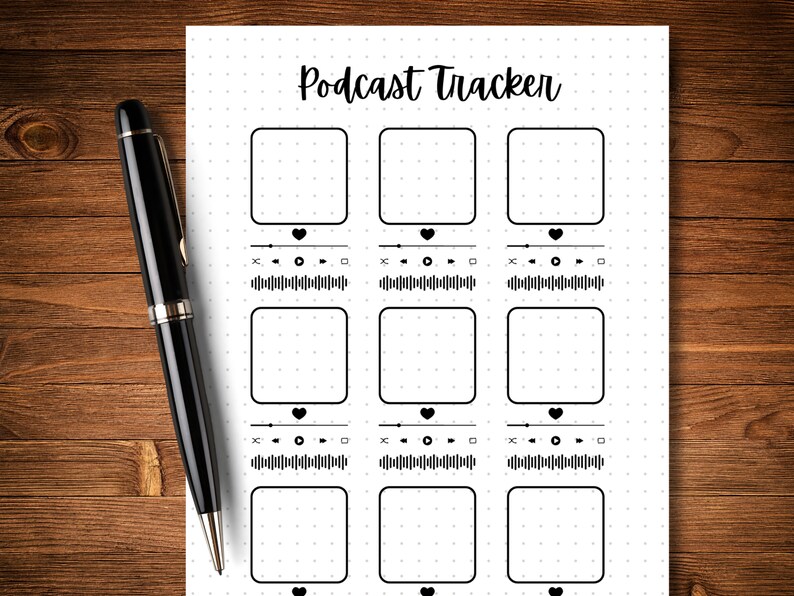 Podcast Tracker - PRINTABLE Journal Page - Planner Page - Monthly ...