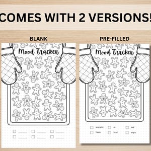 Gingerbread Mood Tracker - PRINTABLE Journal Page - Planner Page ...