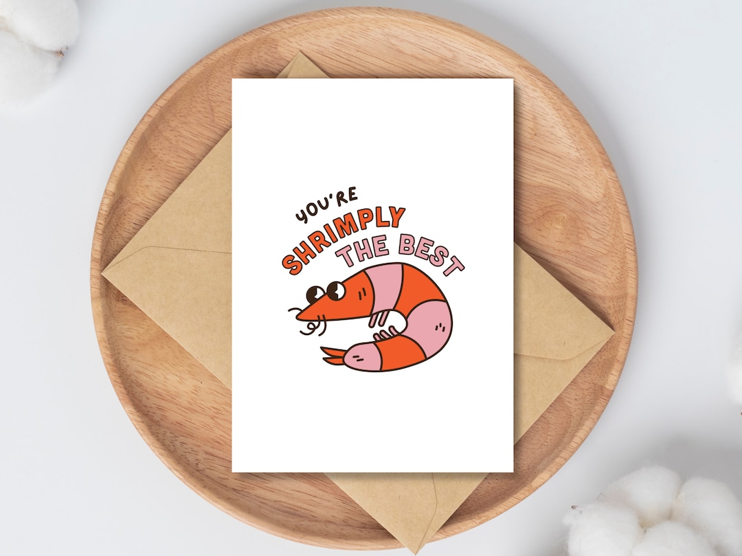 PRINTABLE Funny Thank You Card Card - Shrimply the Best Card - Pun Thank You Card - Thank You ...