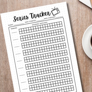 Series Tracker - PRINTABLE Journal Page - Episode Tracker - Printable ...