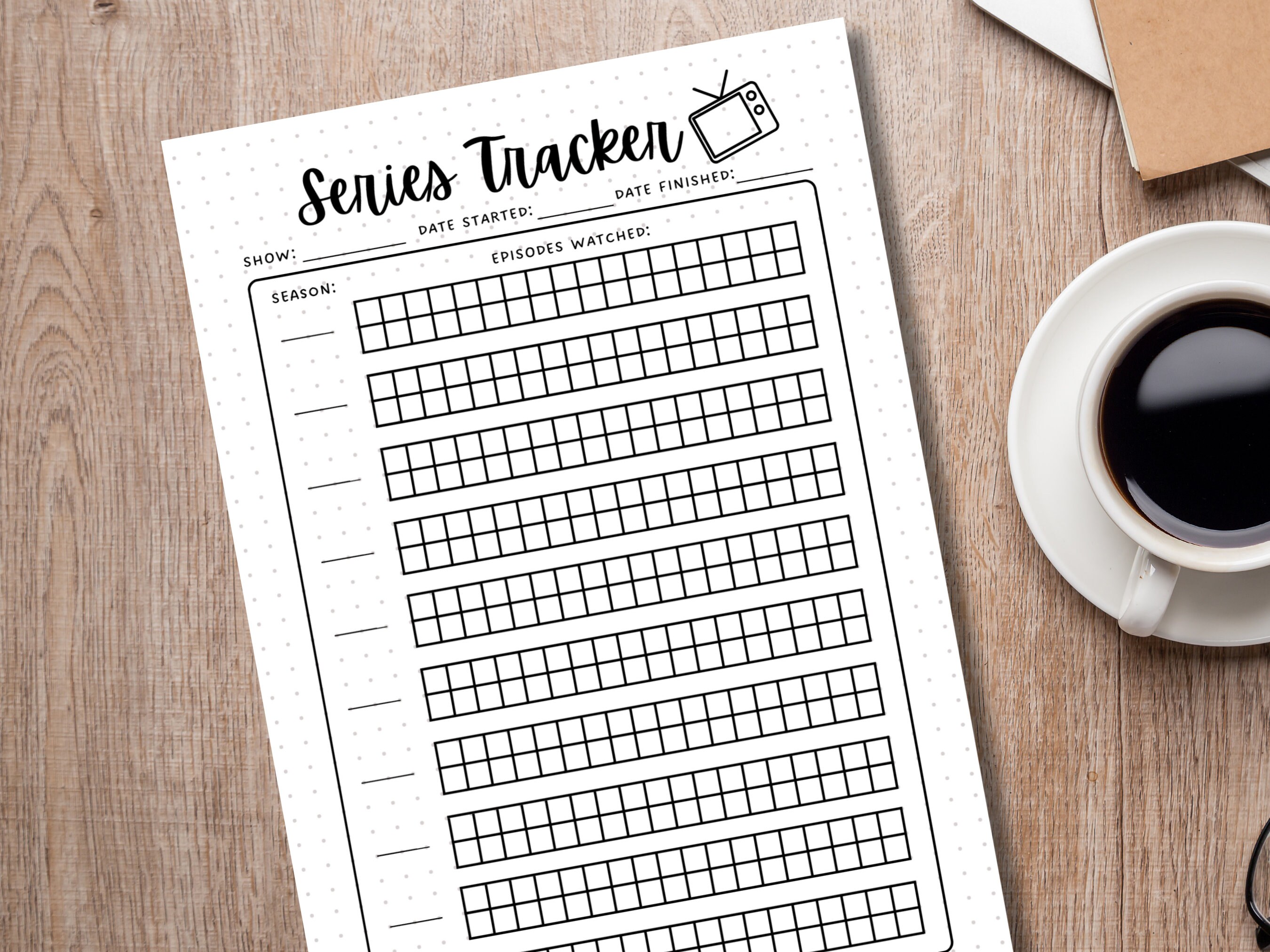 Series Tracker - PRINTABLE Journal Page - Episode Tracker - Printable ...