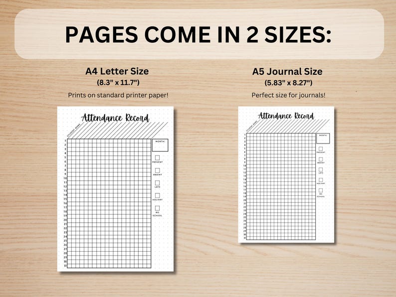 Attendance Record Tracker - PRINTABLE Teacher Planner Page - Track ...