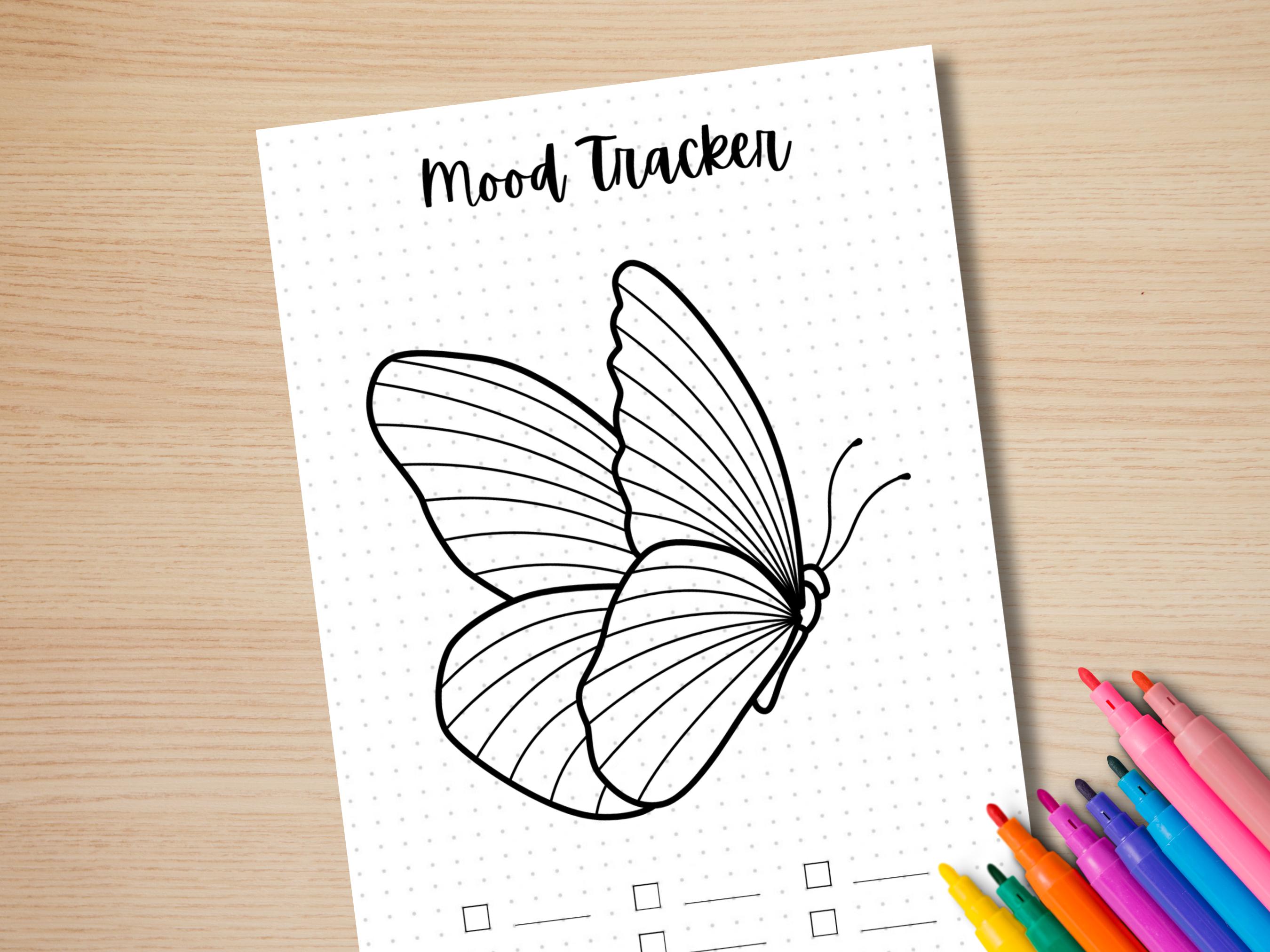 Butterfly Mood Tracker - PRINTABLE Journal Page - Planner Page ...