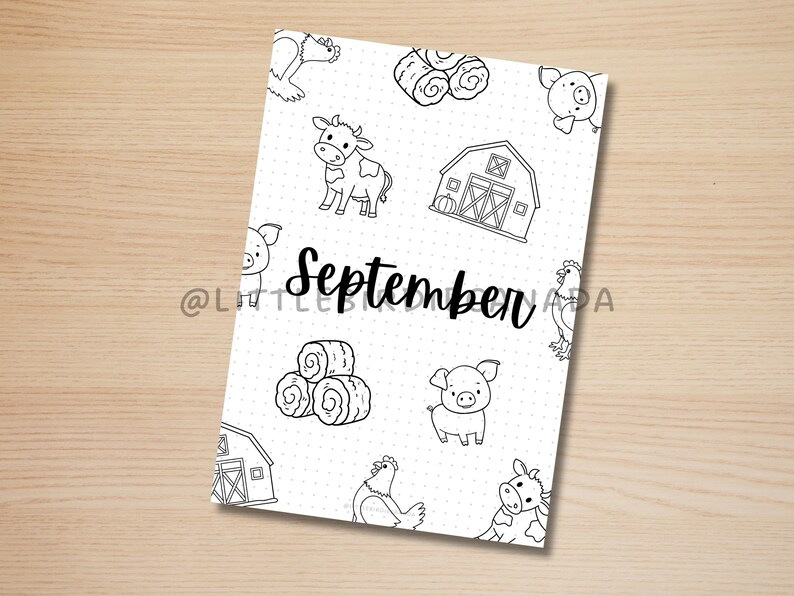 September Title Page and Calendar - PRINTABLE Calendar - Farm Theme ...