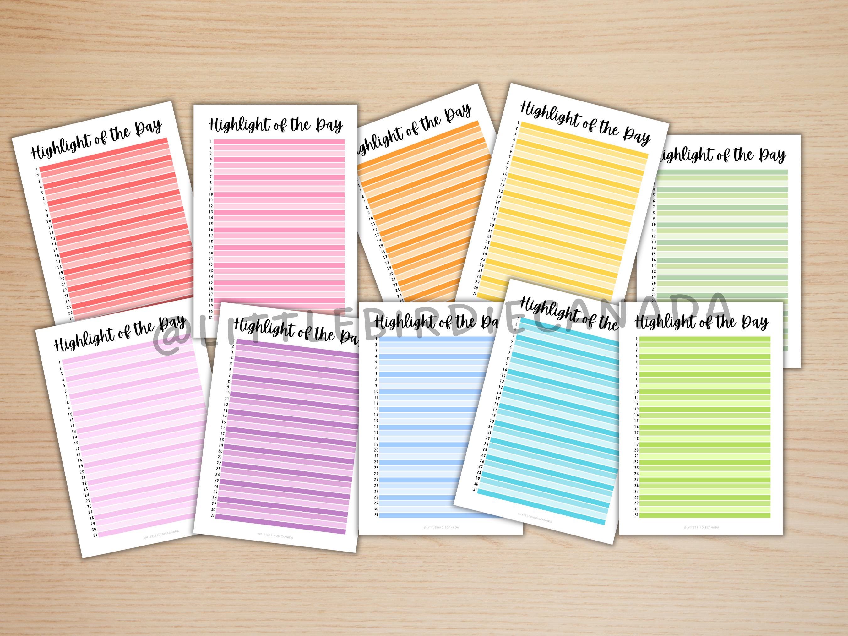 Highlight of the Day Bundle - PRINTABLE Journal Pages - Digital Planner ...