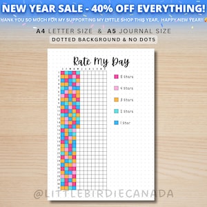 Rate My Day - PRINTABLE Journal Page - Printable Planner Page - Daily ...