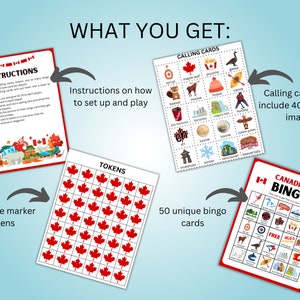 Canada Bingo Game Canadian Bingo Canada Day Activity Summer Game for ...