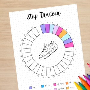 Step Tracker Monthly - PRINTABLE Journal Page - Planner Page - Fitness ...