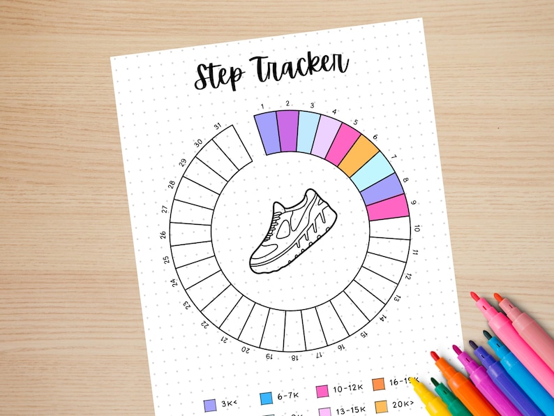 Step Tracker Monthly - PRINTABLE Journal Page - Planner Page - Fitness ...