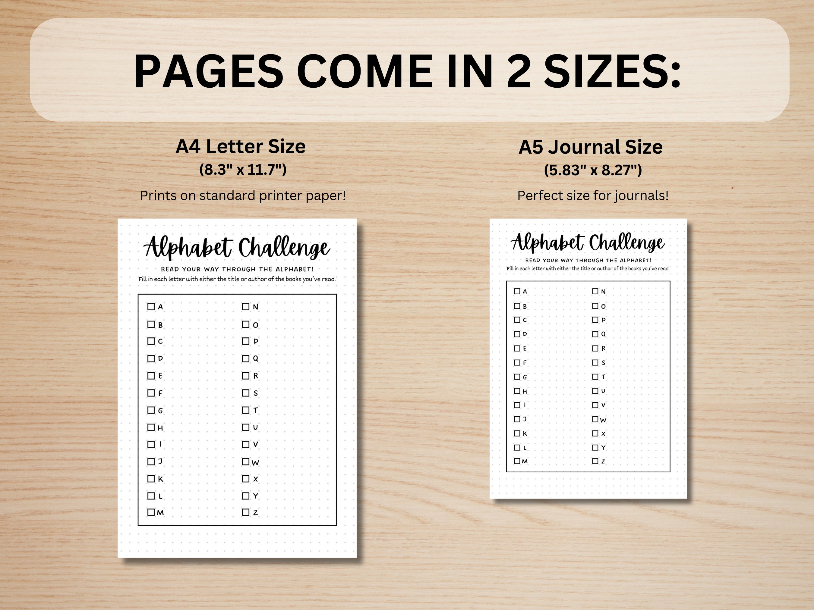 Alphabet Reading Challenge - PRINTABLE Journal Page - Reading Tracker ...