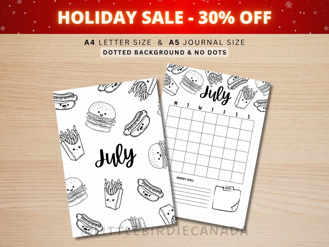 July Title Page July Calendar PRINTABLE Calendar Printable Title Page ...