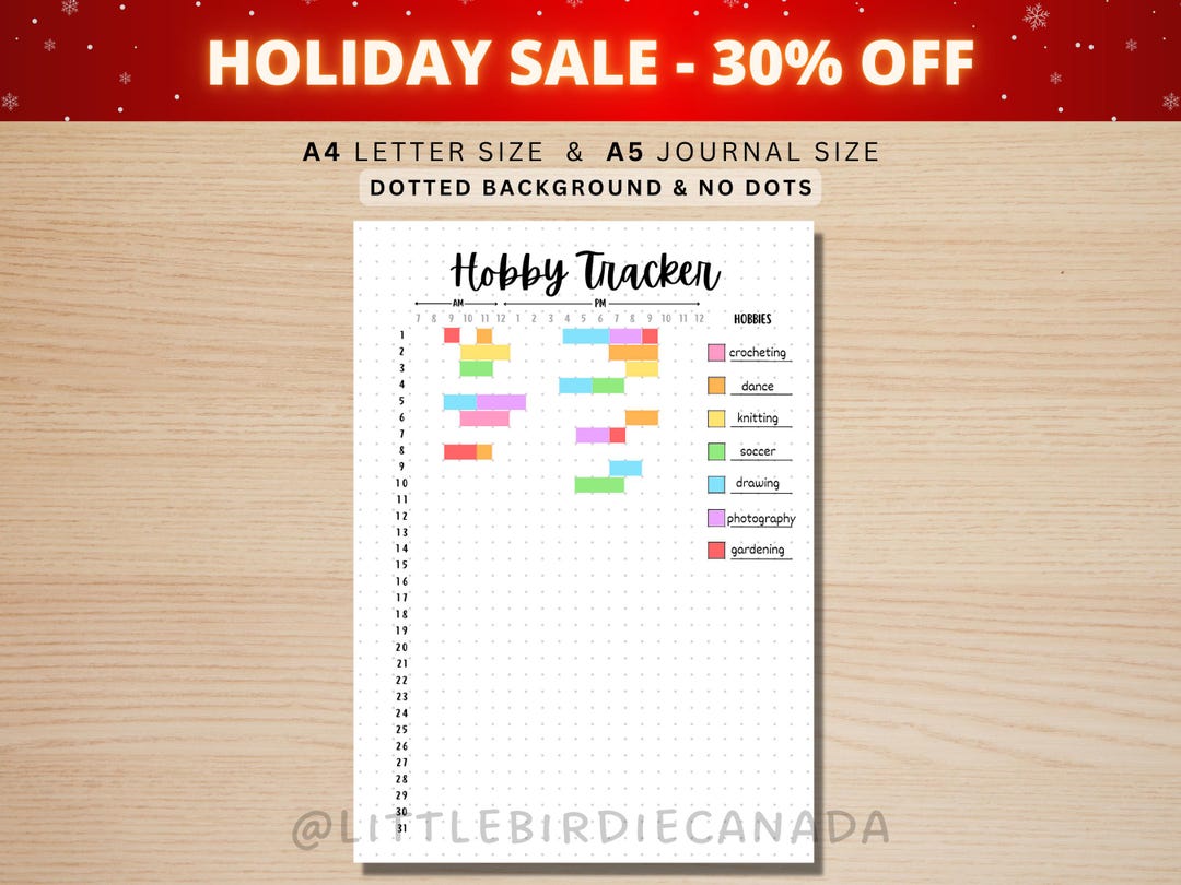 Hobby Tracker PRINTABLE Journal Page Habit Tracker Hobby Journal Fun ...