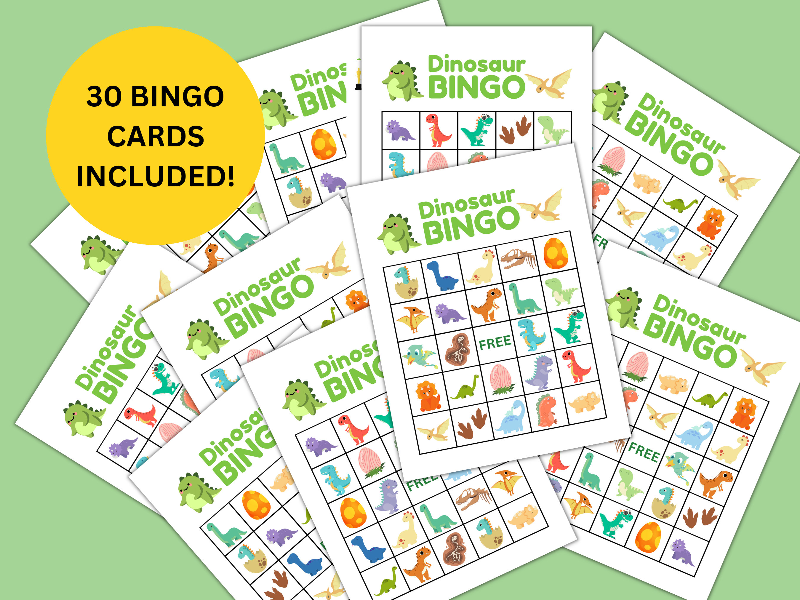 Printable Bingo Game for Kids Dinosaur Activity Printable - Etsy
