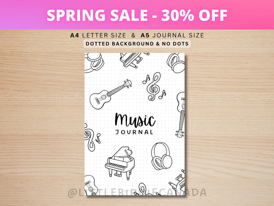 Music Journal Title Page - PRINTABLE Journal Page - Music Journal Cover ...