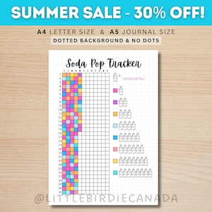Soda Pop Tracker - PRINTABLE Journal Page - Health Tracker - Caffeine ...