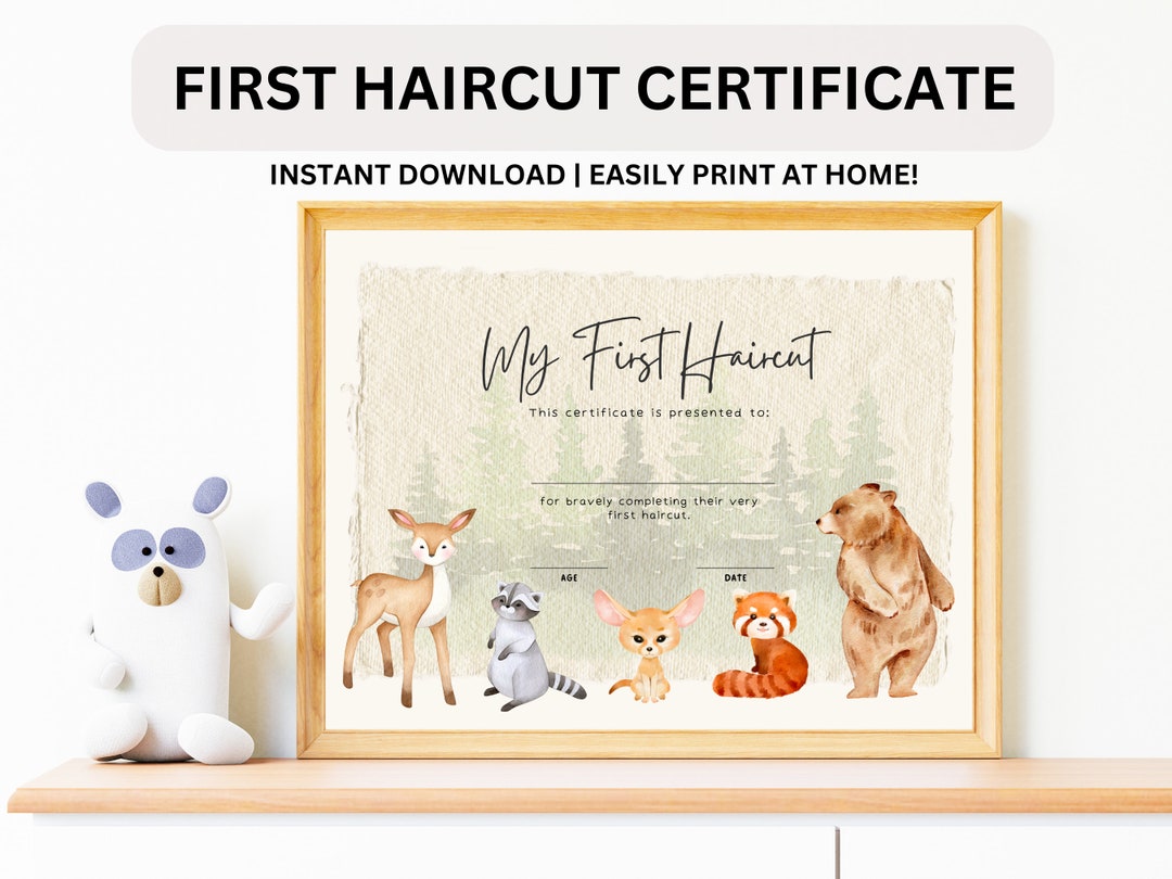 My First Haircut Certificate First Haircut Keepsake First Hair Cut ...