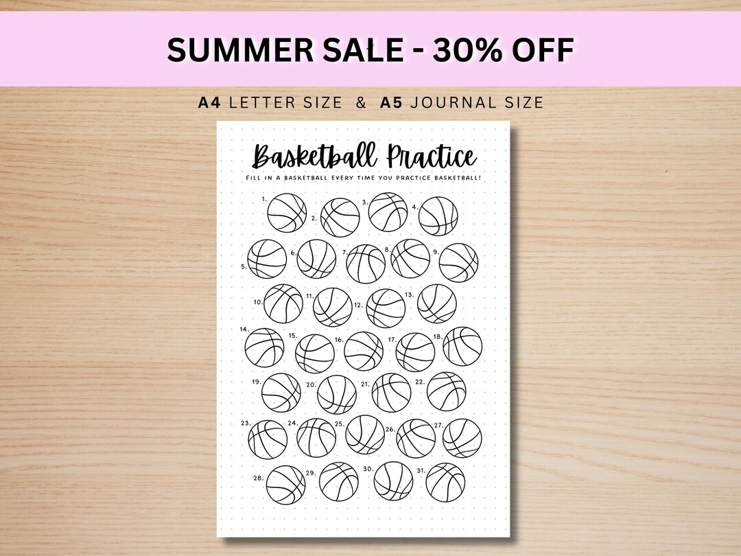 Basketball Practice Tracker PRINTABLE Journal Page Habit Tracker Sports ...