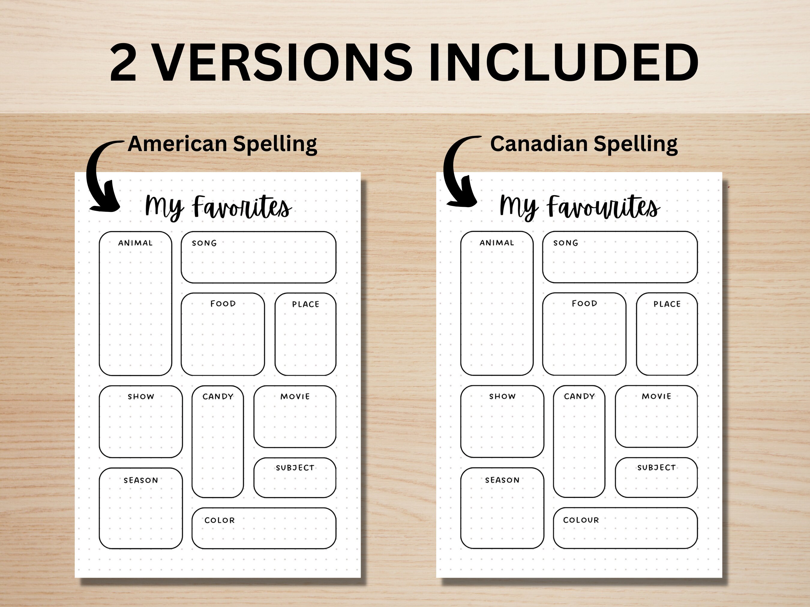 My Favourites Journal Page - PRINTABLE Journal Page - Planner Page ...