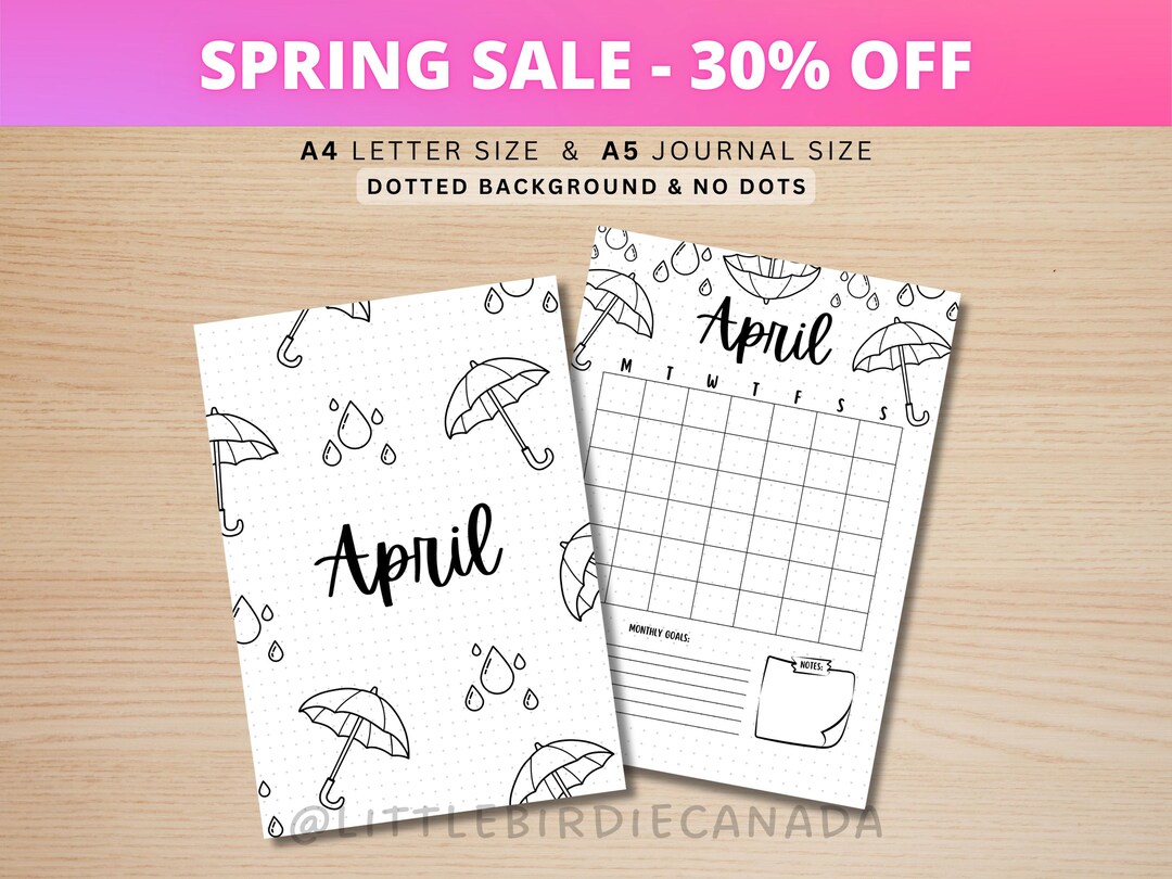 April Title Page April Calendar PRINTABLE Calendar Printable Title Page ...