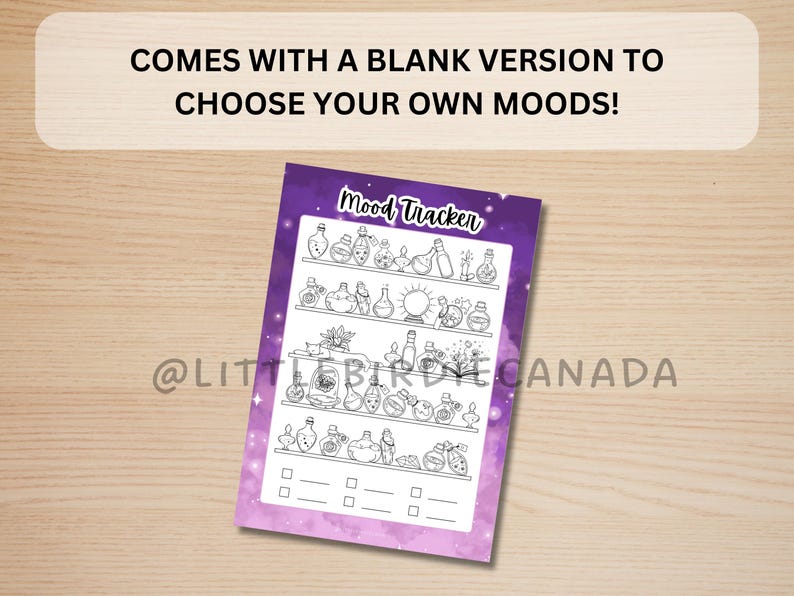 Magic Potion Mood Tracker - PRINTABLE Journal Page - Colored Journal ...