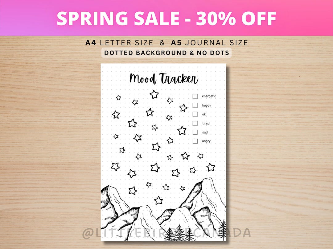 Star Mood Tracker - PRINTABLE Journal Page - Planner Page - Feelings ...