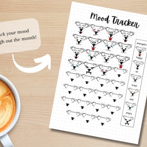Dog Mood Tracker PRINTABLE Journal Page Planner Page Feelings Tracker ...