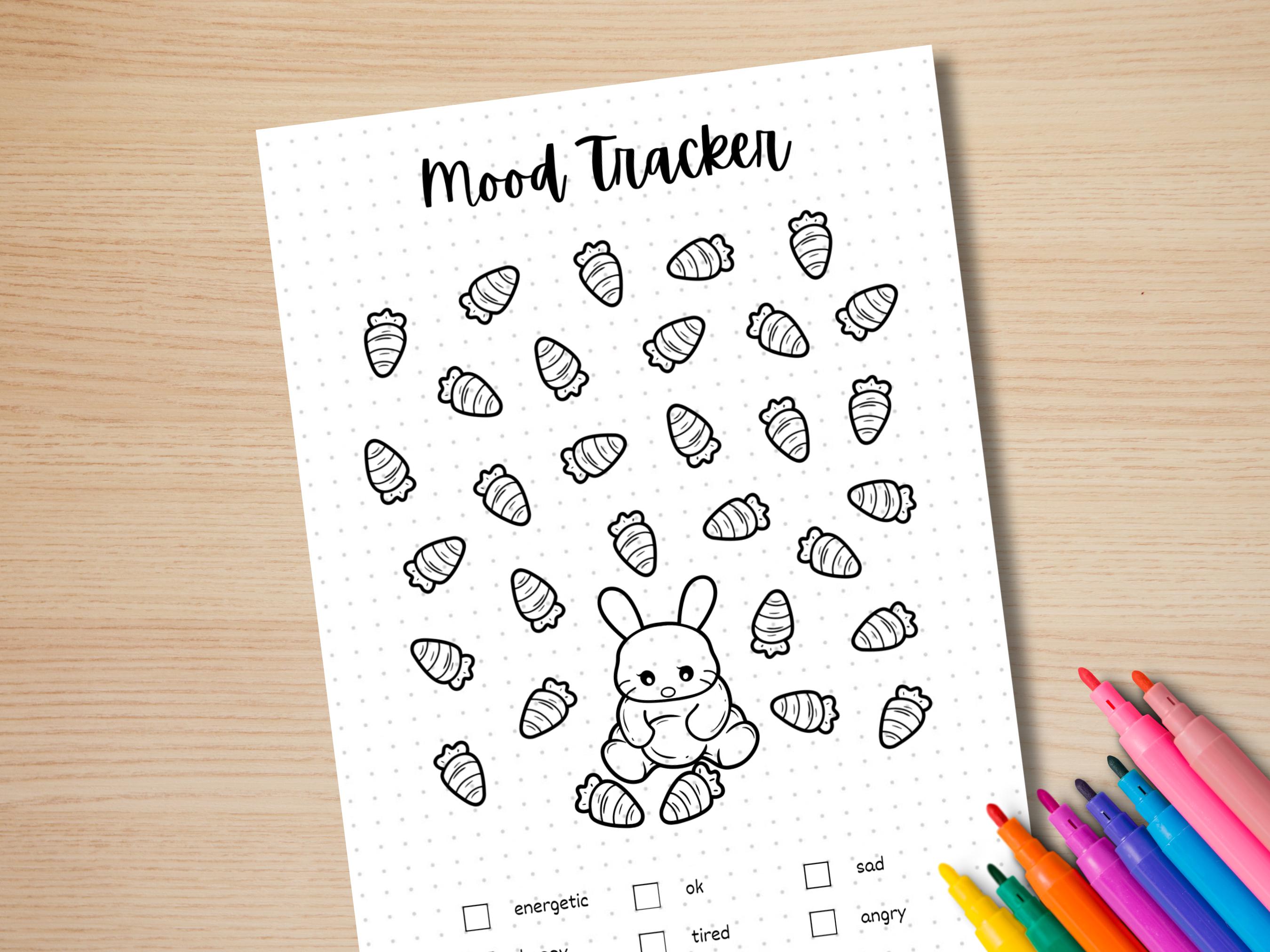 Easter Bunny Mood Tracker - PRINTABLE Journal Page - Planner Page ...