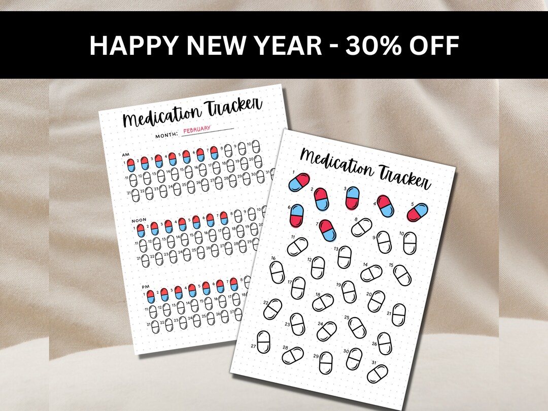 Medication Monthly Tracker A5 Journal Page PRINTABLE Tracker Medication ...