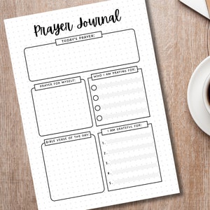 Prayer Journal - PRINTABLE Journal Page - Planner Page - Gratitude ...