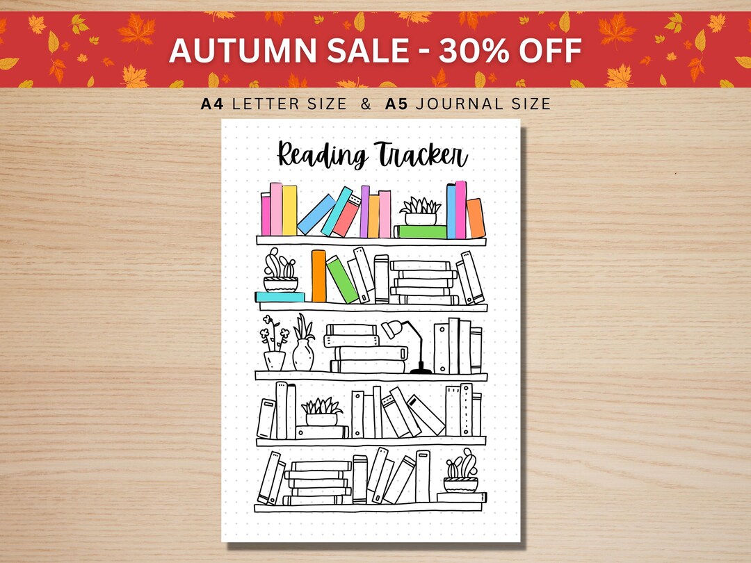 Bookshelf Reading Tracker PRINTABLE Journal Page Reading Log Book ...