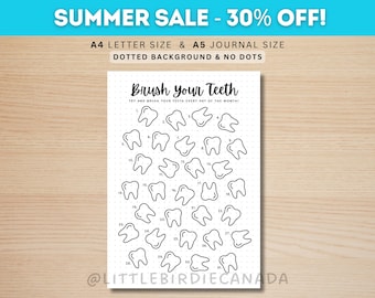 Weekly Teeth Brushing Tracker - Printable Teeth Brushing Log - Dental ...