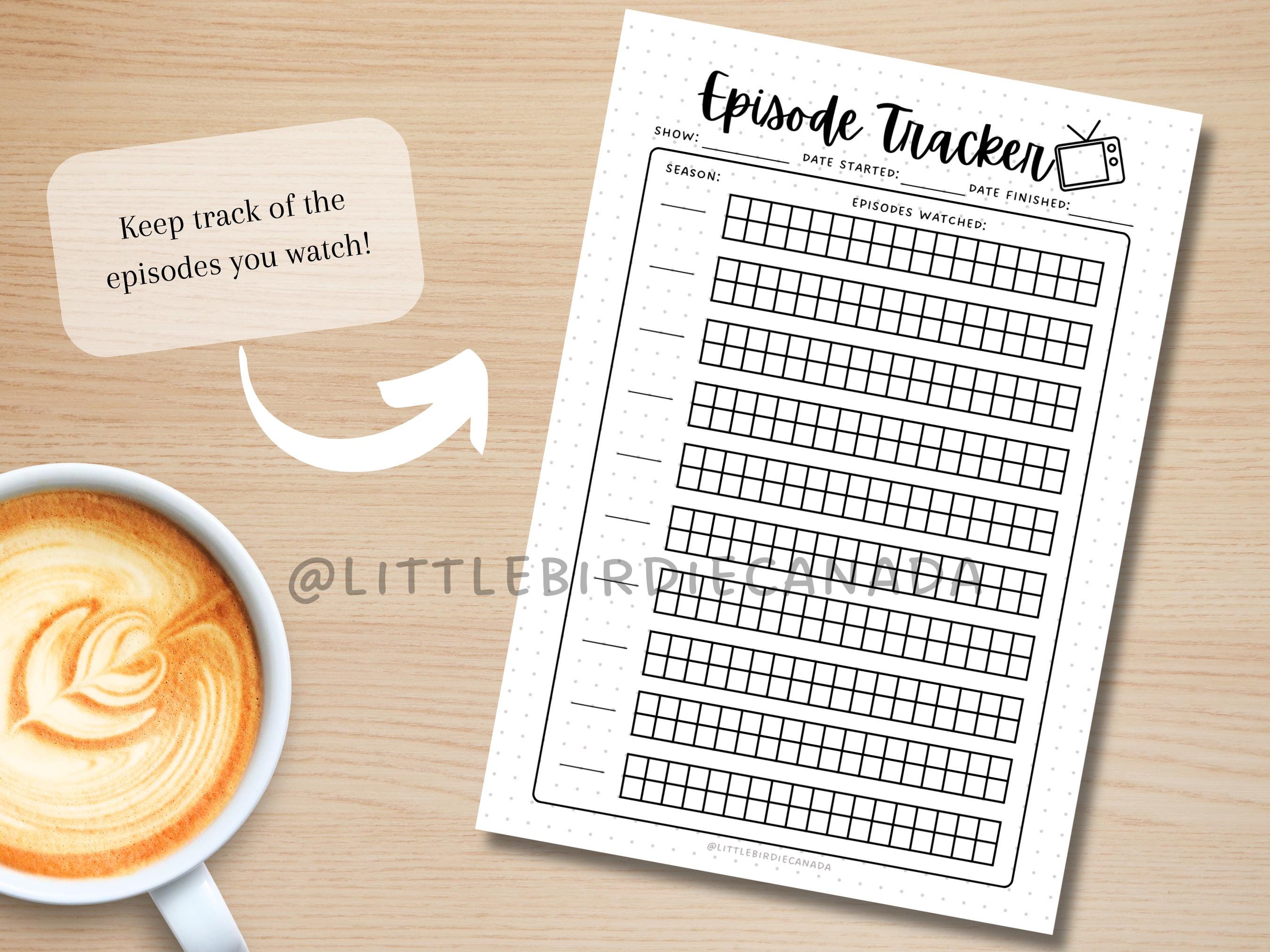 Episode Tracker - PRINTABLE Journal Page - Series Tracker - Printable ...