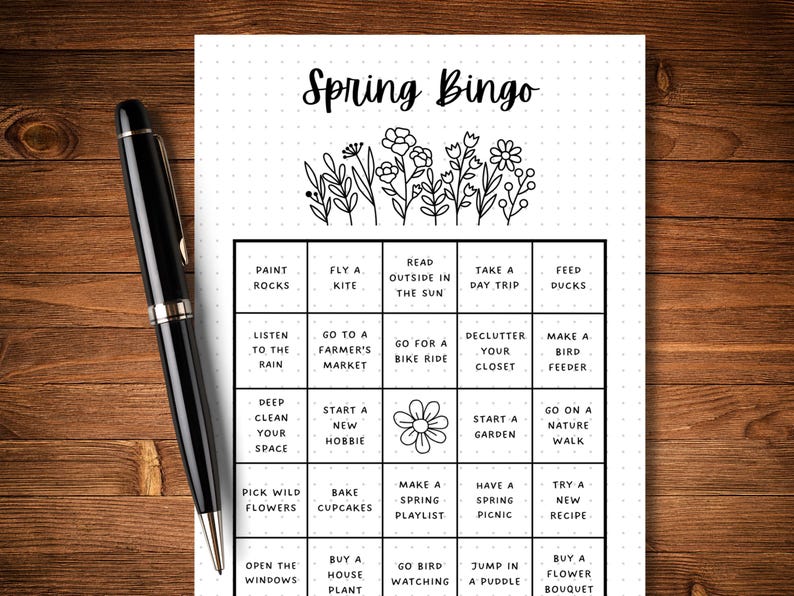 Spring Bingo Game - Spring Activities - PRINTABLE Journal Page ...