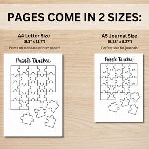 Puzzle Tracker - PRINTABLE Journal Page - Planner Page - Habit Tracker ...