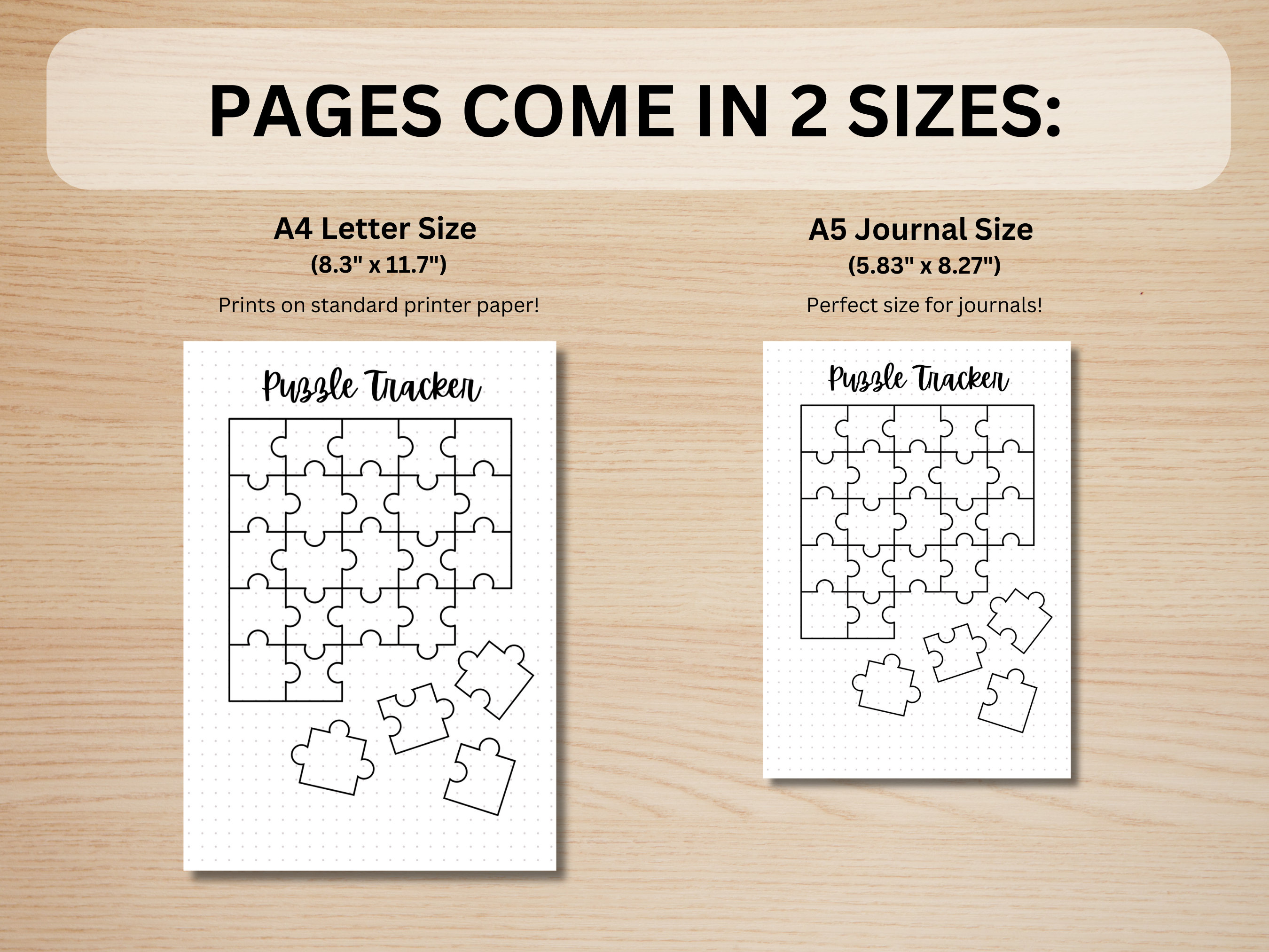 Puzzle Tracker - PRINTABLE Journal Page - Planner Page - Habit Tracker ...
