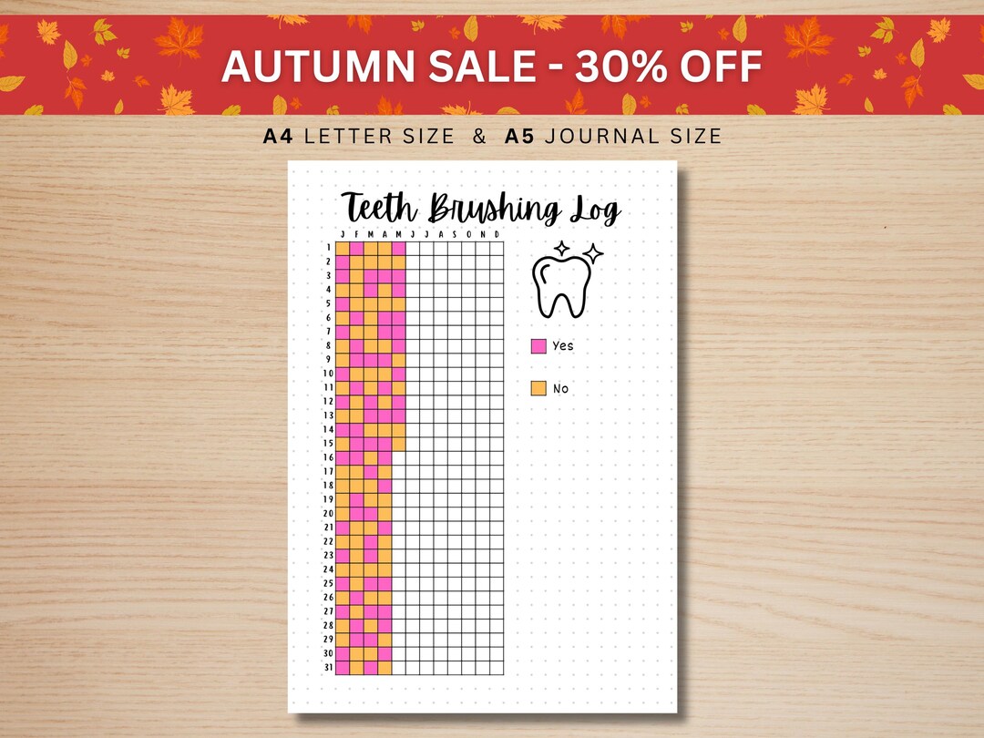 Teeth Brushing Tracker PRINTABLE Journal Page Kids Teeth Brushing ...