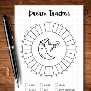 Dream Tracker - PRINTABLE Journal Page - Printable Planner Page - Dream ...