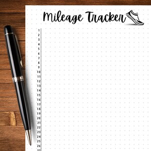 Mileage Tracker - PRINTABLE Journal Page - Fitness Tracker - Health ...