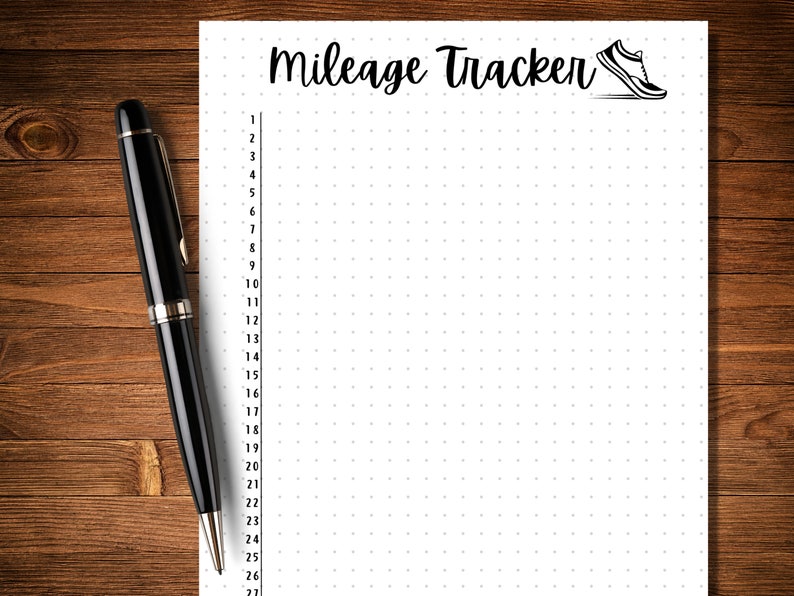 Mileage Tracker - PRINTABLE Journal Page - Fitness Tracker - Health ...