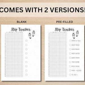 Step Tracker Yearly - PRINTABLE Journal Page - Planner Page - Fitness ...