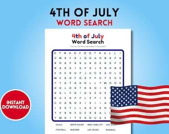 Independence Day Word Search for Kids, 4th of July Word Search Game ...